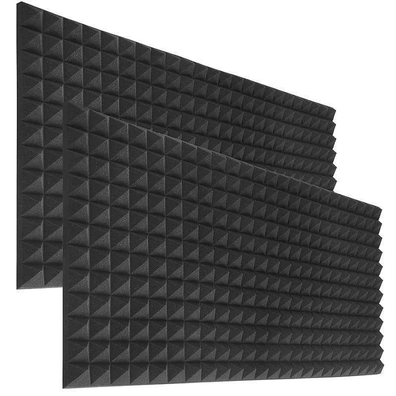 2 Pack Pyramid Acoustic Foam Panels, 48 X 24 X 2" Sound | Reverb