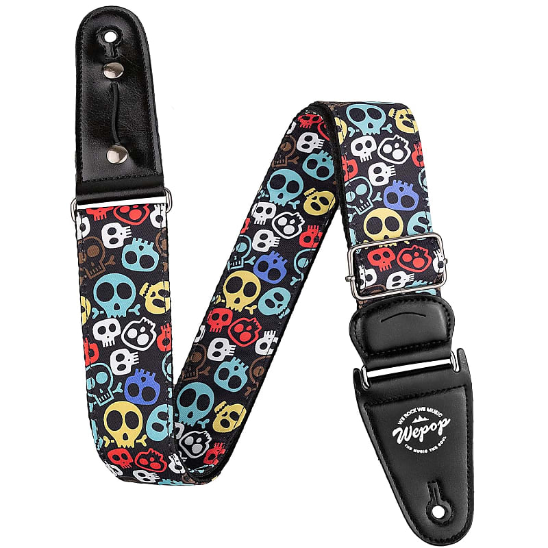 Guitar Strap, 2'' Width Skull Head Acoustic Strap 3 Picks & 2 | Reverb