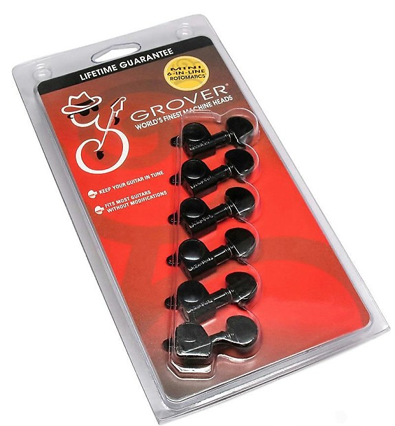 GROVER Guitar Tuners 205BCL6 Mini Rotomatics 6-in-line BLACK | Reverb