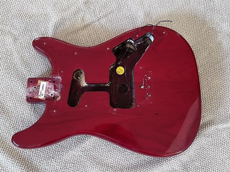 Fender Lead II 1981 red guitar body transparent | Reverb