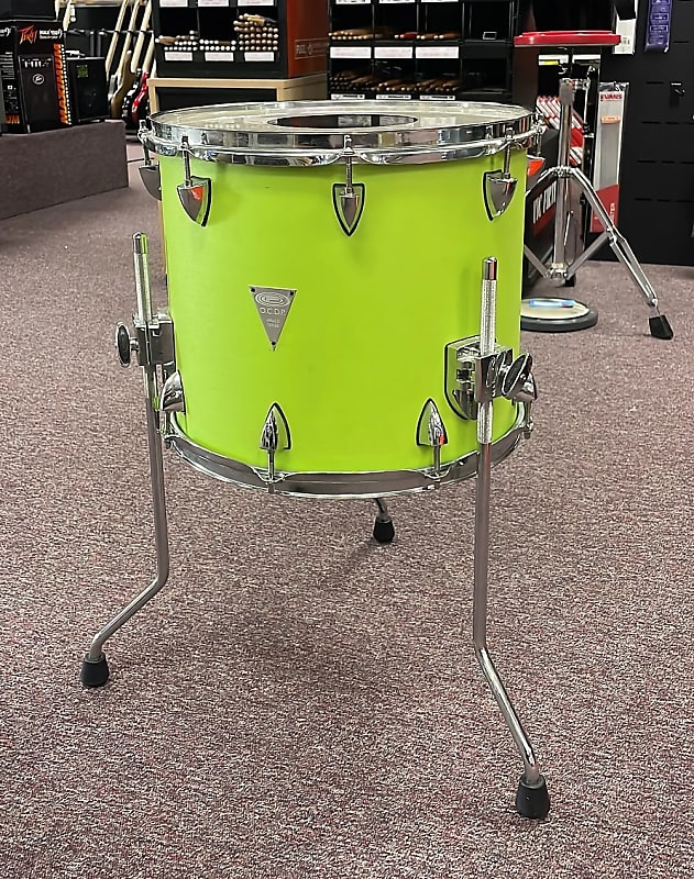 OCDP Venice Series 14" Floor Tom Lime Green Wrap | Reverb