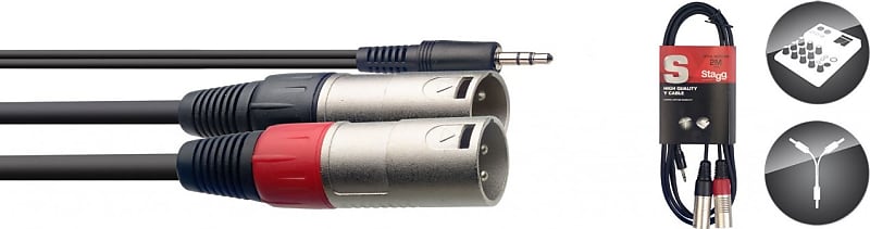 Y cable, mini jack/XLR (m/m), 2 m (6') | Reverb