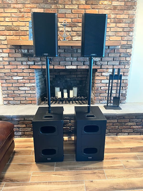 QSC K8.2 pair and KS112 pair with covers | Reverb