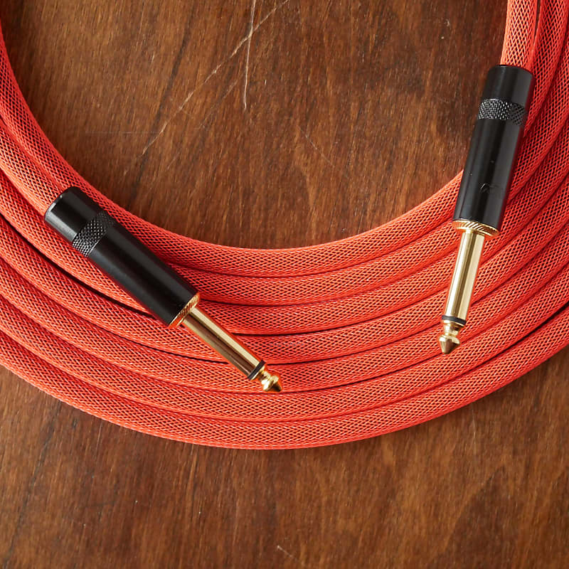 JS 15 ft. New Mogami 2524 Inst. Cable, Neon Red TFlex, Rean | Reverb