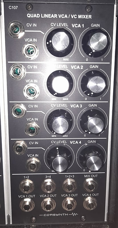 Corsynth C107 Quad Linear VCA / Mixer Module (5U, MU, Moog | Reverb