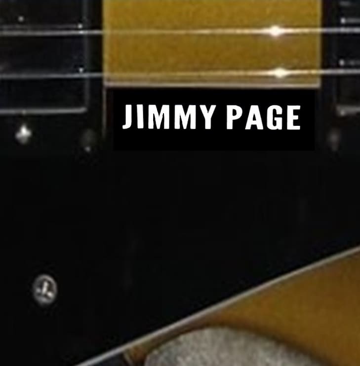 Sticker Vinyl White Autograph Jimmy Page Name Guitar | Reverb