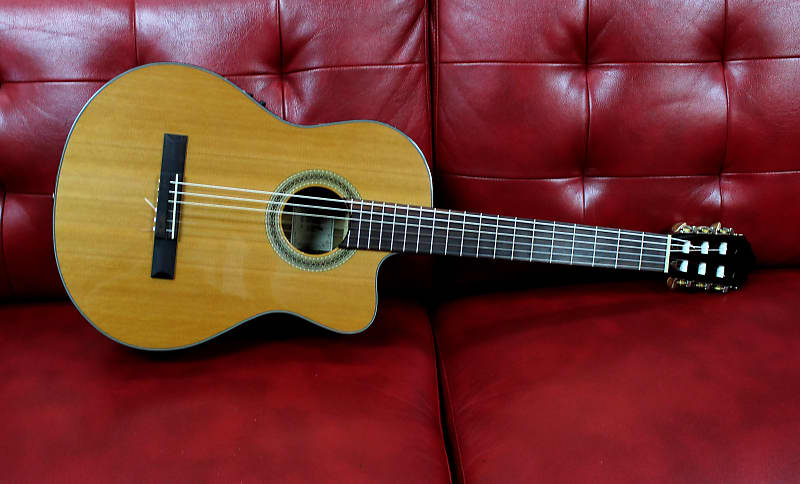 Cort AC250CF NAT Classical Nylon String Solid Top Cutaway | Reverb