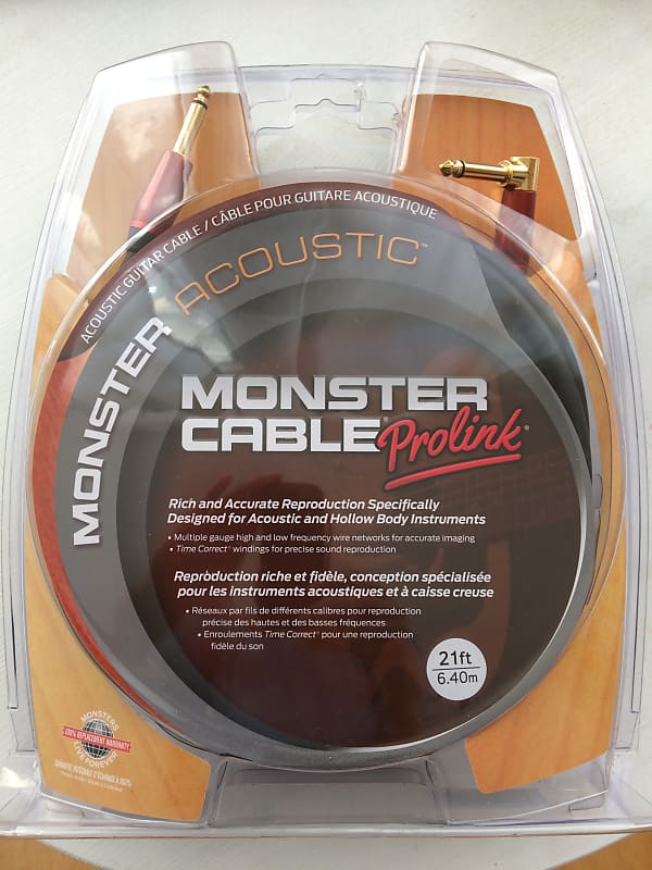 Monster Cable Prolink Acoustic Cable 21ft/6,40m 2018 black | Reverb UK