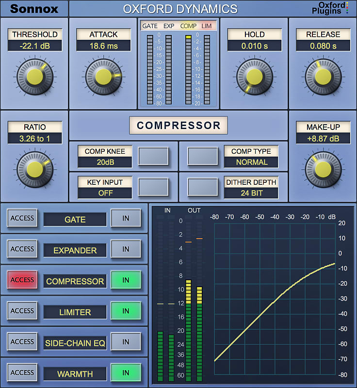 New Sonnox Oxford Dynamics HD - Compressor Effects Plug-in AU | Reverb