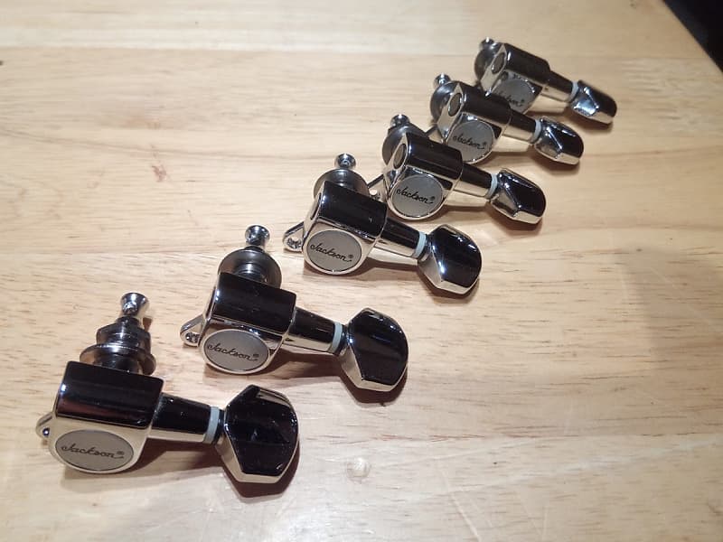 Jackson Branded Machine Heads 6 In Line LH 2004 Chrome | Reverb UK