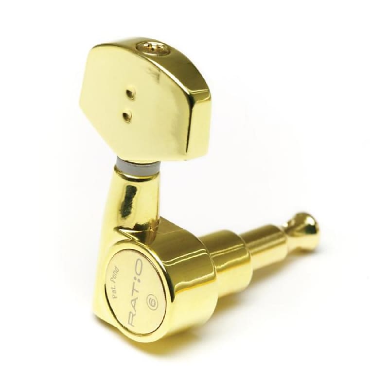 Graph Tech Ratio 3x3 2-Pin Tuners, Contemporary Buttons, GOLD | Reverb