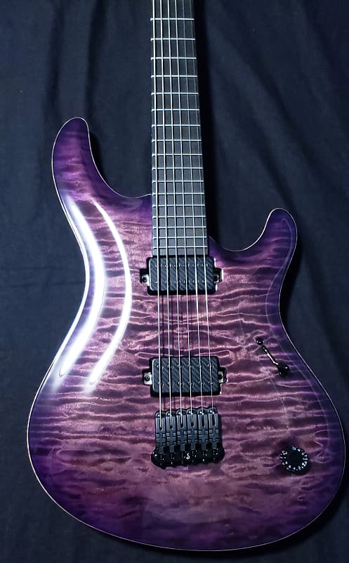Mayones Regius Carved Top Core 6 Baritone 28" 4A Quilted | Reverb