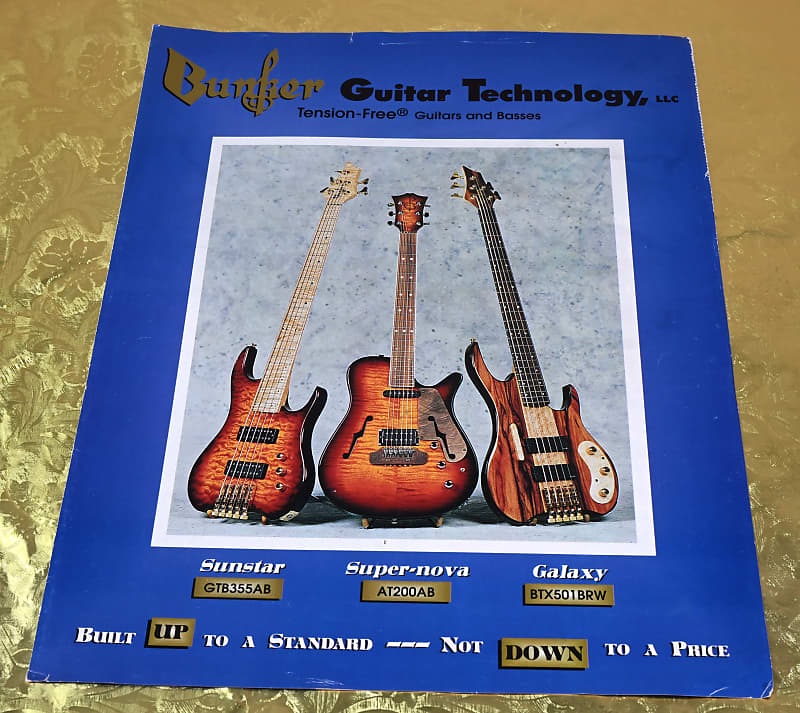 Bunker Guitar Technology Fold Out 2 Page Brochure With 2 | Reverb