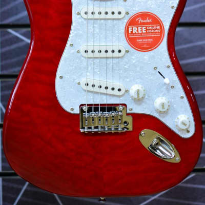 Fender Squier Affinity Stratocaster QMT Crimson Red | Reverb
