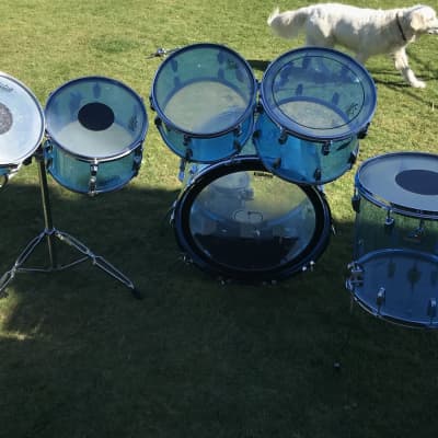 1972 Ludwig Blue Vistalite 9pcs Kit 24” 18” 16” 15” 14” 13” | Reverb
