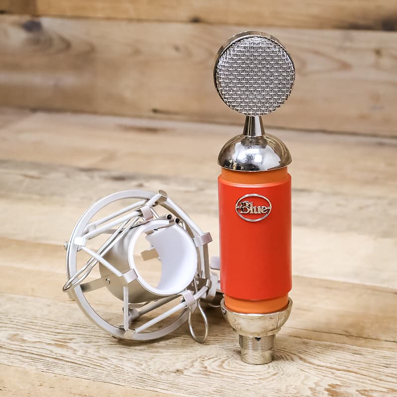 Blue Spark Condenser Microphone with Shock Mount Orange Mic | Reverb