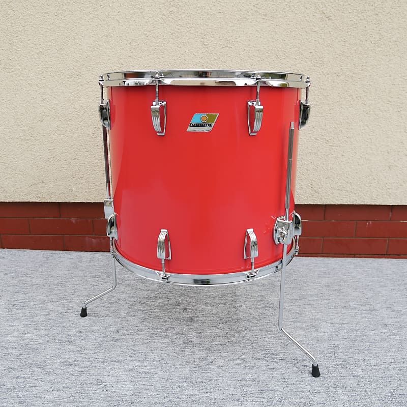 Ludwig Blue-Olive Classic Maple Floortom 18" x 16" Red Cortex | Reverb