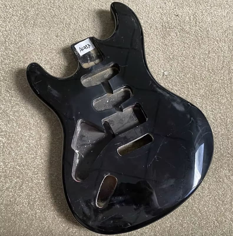 Black Lefty HSS Guitar Stratocaster Strat Style Body | Reverb