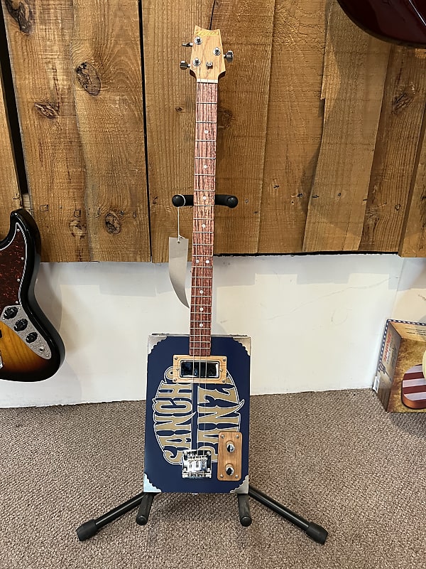 Tejas Cigar box Guitar sancho blue | Reverb
