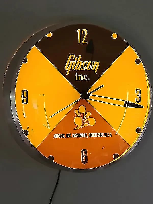 70's Style Gibson Round Light Up Wall Clock Killer Cool Man | Reverb