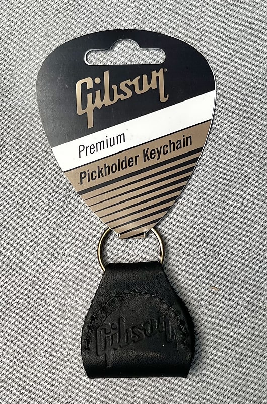 Gibson AKYC-BLK Premium Leather Pickholder Keychain Black | Reverb