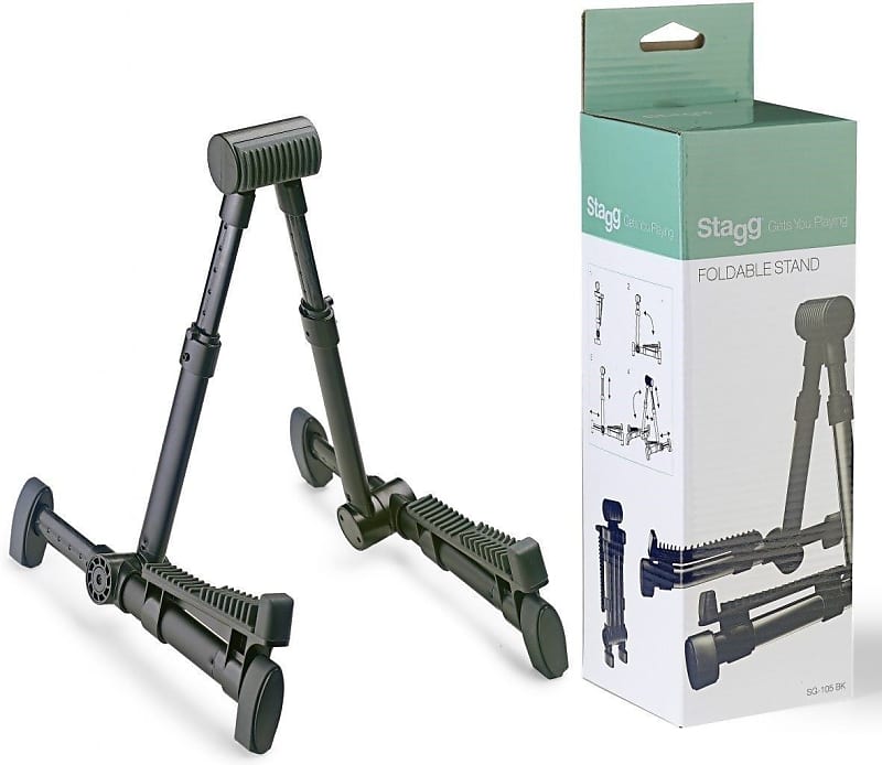 Stagg SG-105 BK A-Frame Adjustable Folding Stand for Guitar, | Reverb