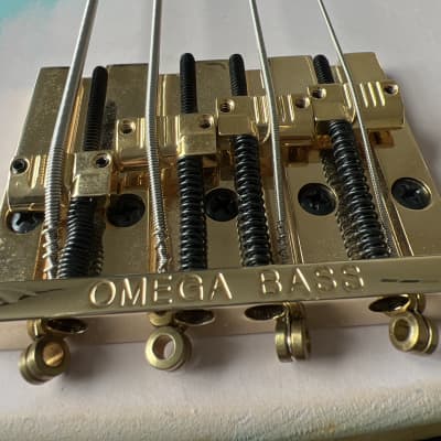 Omega 4-String Bass Bridge high mass gold | Reverb