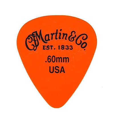 Martin Picks, Standard, Delrin, .60mm, Orange, HG, 72pack | Reverb