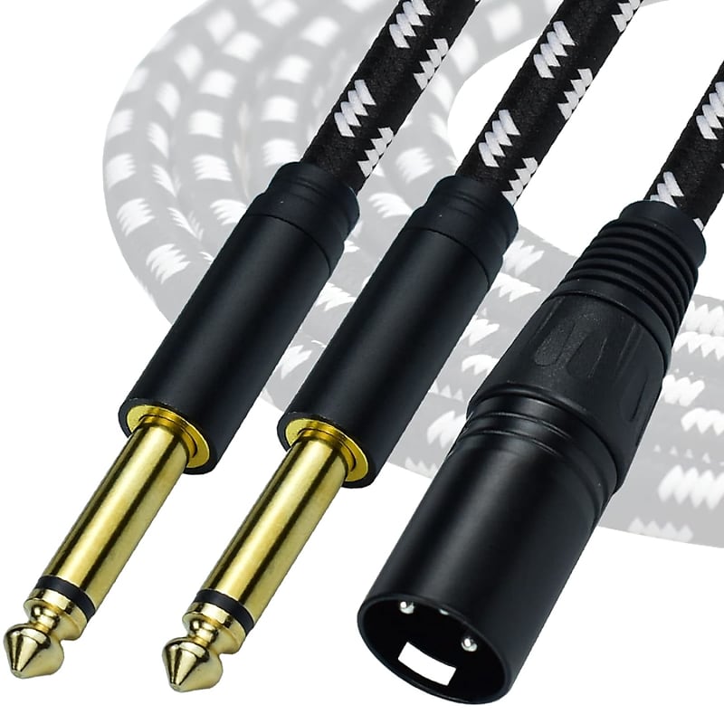 Dual 1/4 Ts Mono To Xlr Male Cable, 3.3Ft Double Quarter Inch | Reverb