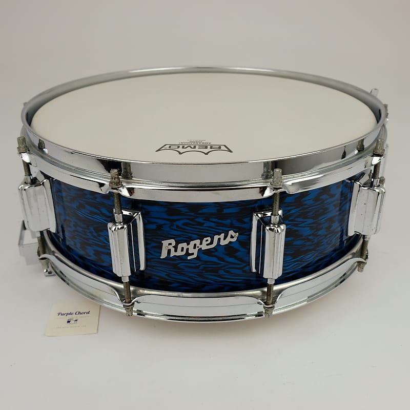 Rogers Dynasonic 14" x 5" snare drum 1969 - Blue Onyx | Reverb UK