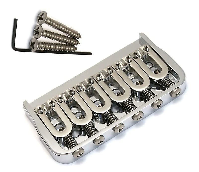 Hipshot 6-String Fixed Bridge .125 Chrome - Chrome | Reverb