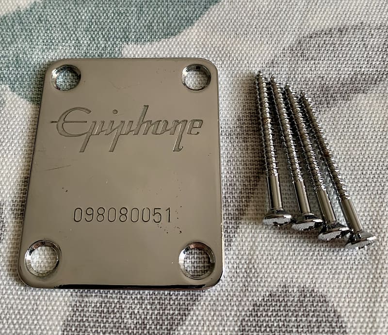 Epiphone Serial Number Neck Plate with Screws for Guitars | Reverb