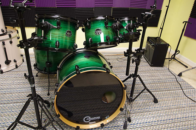Mapex Armory CUSTOM Emerald Green Burst Fade drum set kit | Reverb
