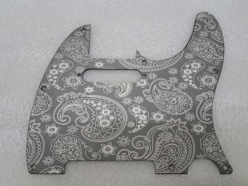 Matte Titanium Grey Paisley Anodized Aluminum Tele Pickguard | Reverb