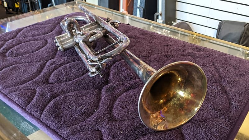 Buescher Trumpet Model C13 - Art Deco Silver with Gold Wash | Reverb