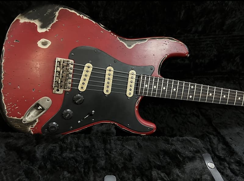 MJT Stratocaster Partscaster w/ Hardshell Case - Fiesta Red | Reverb