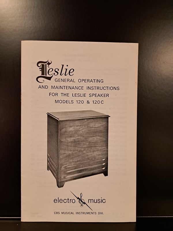 Leslie Model 120 - Original owner's manual - 1969 | Reverb