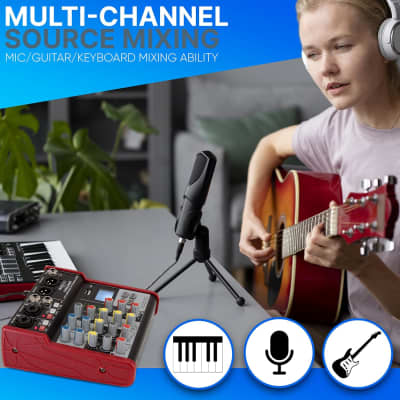 Pro Studio Audio Sound Mixer Board - 4 Channel Bluetooth | Reverb