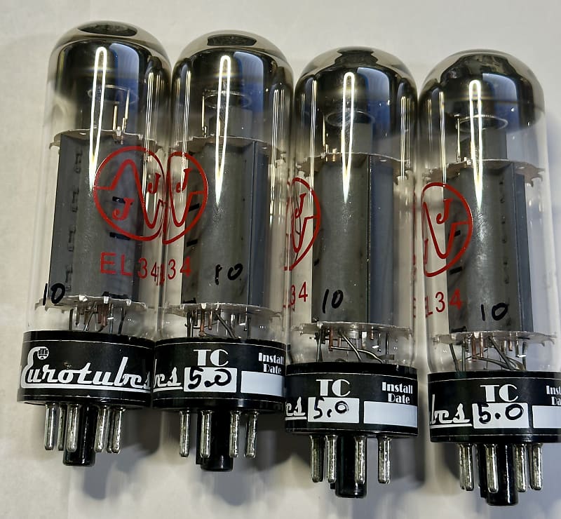 JJ Electronic EL34 Power Tube Apex Matched Quad 2022s - Clear | Reverb