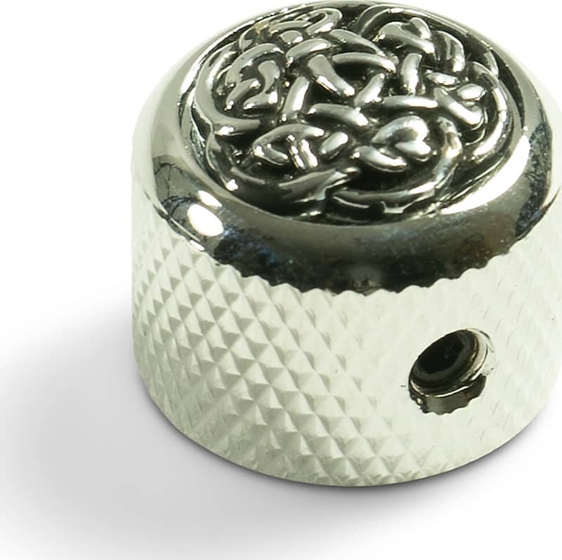 Q-Parts Knobs With Celtic Weave Inlay - Dome Chrome | Reverb