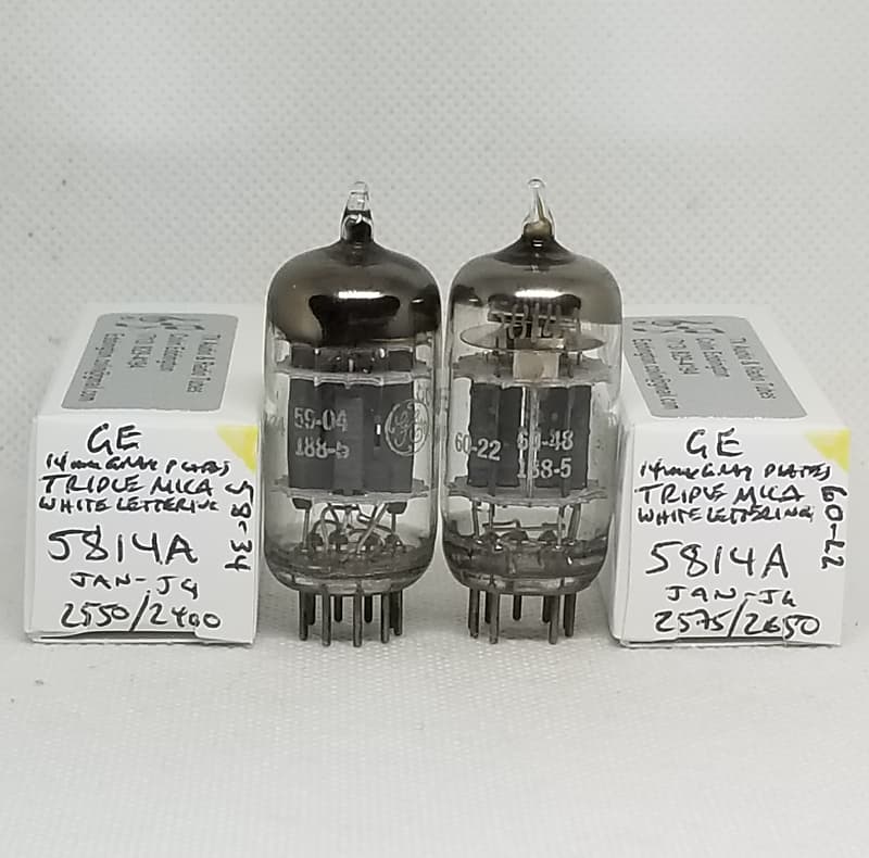 GE JAN 5814A Triple Mica Gray Plate, Well Matched (9.4%) Pair | Reverb