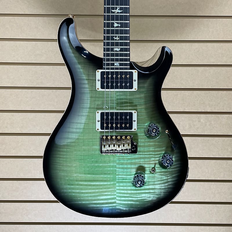 PRS Custom 24 Piezo Pattern Thin 10 Top - Trampas Green | Reverb