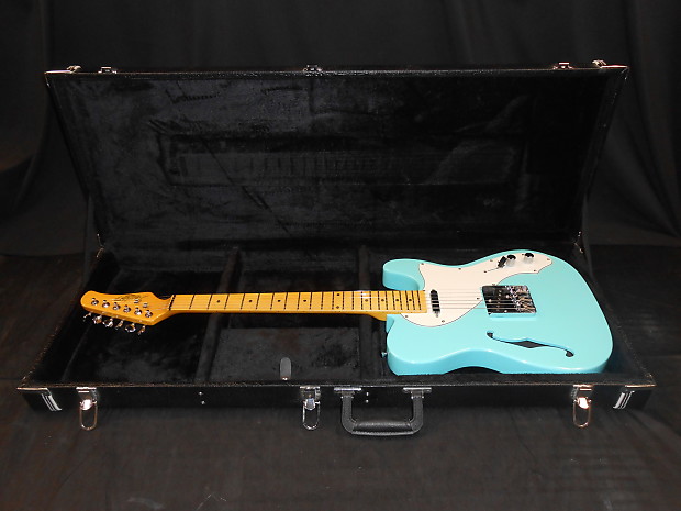 Xavier Telecaster Thinline-Style Sky Blue | Reverb