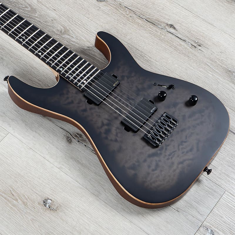 ESP USA M-7 Baritone 7-String Guitar, Ebony Fretboard, See | Reverb