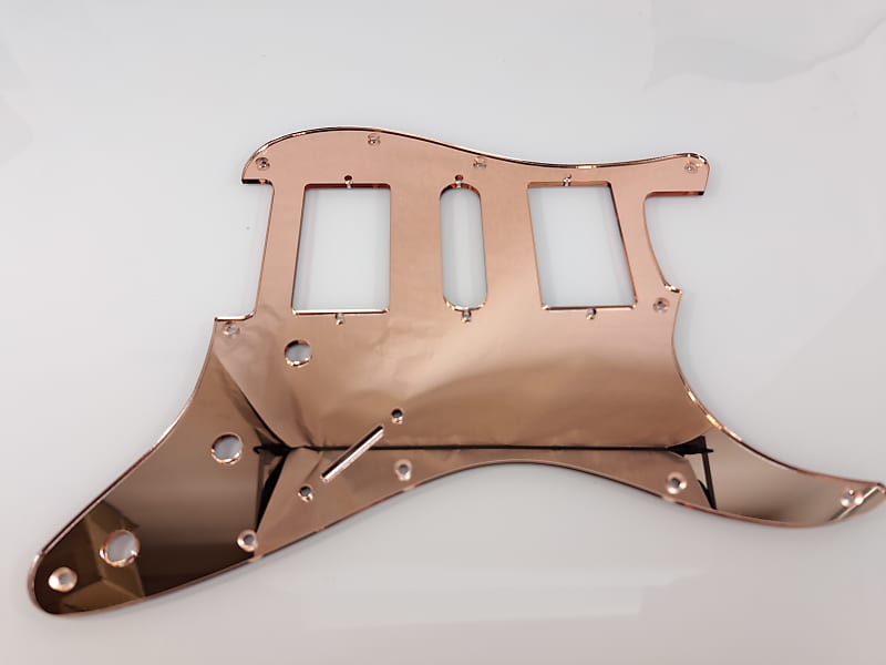 Rose Gold Mirror Acrylic HSH pickguard Fits Fender Strat | Reverb