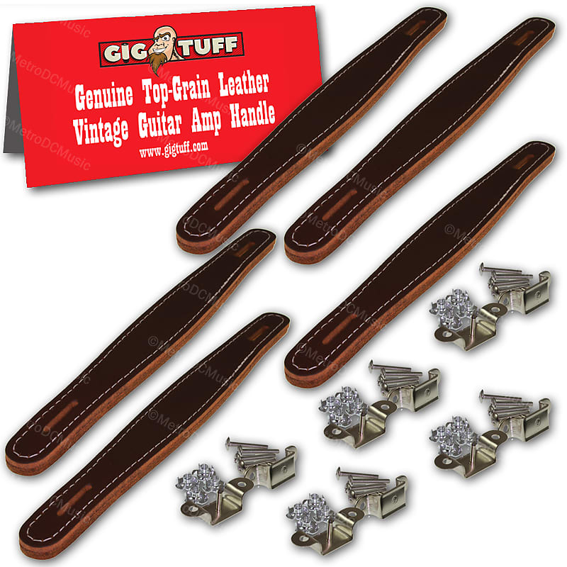 5-Pack Gig Tuff Genuine Top Grain Leather Amplifier Handle | Reverb