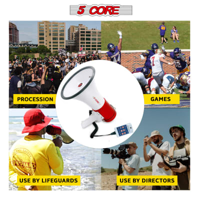 5Core Megaphone Handheld Bullhorn Loud Speaker Cheer Bull | Reverb
