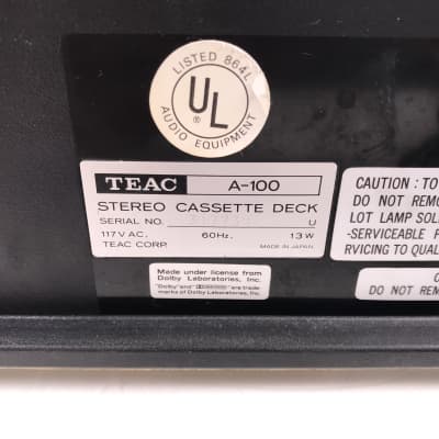Vintage Rare Teac A-100 Stereo Cassette Deck | Reverb