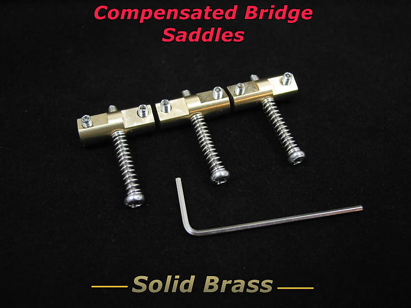 Premium Solid Brass Compensated Bridge Saddles for Fender & | Reverb