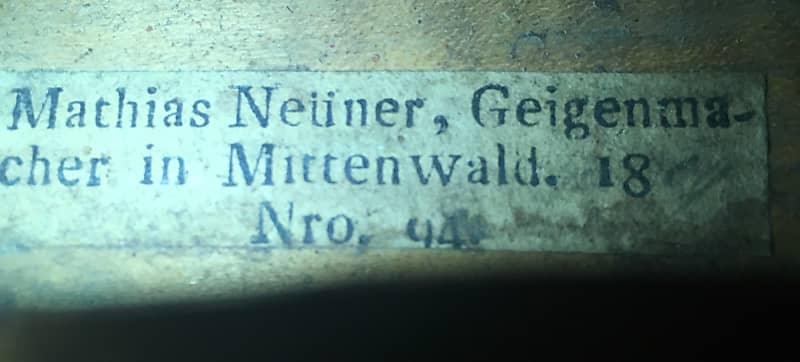 Mathias Neuner, Geigenmacher in Mittenwald. 1810 Nro. 94 - | Reverb